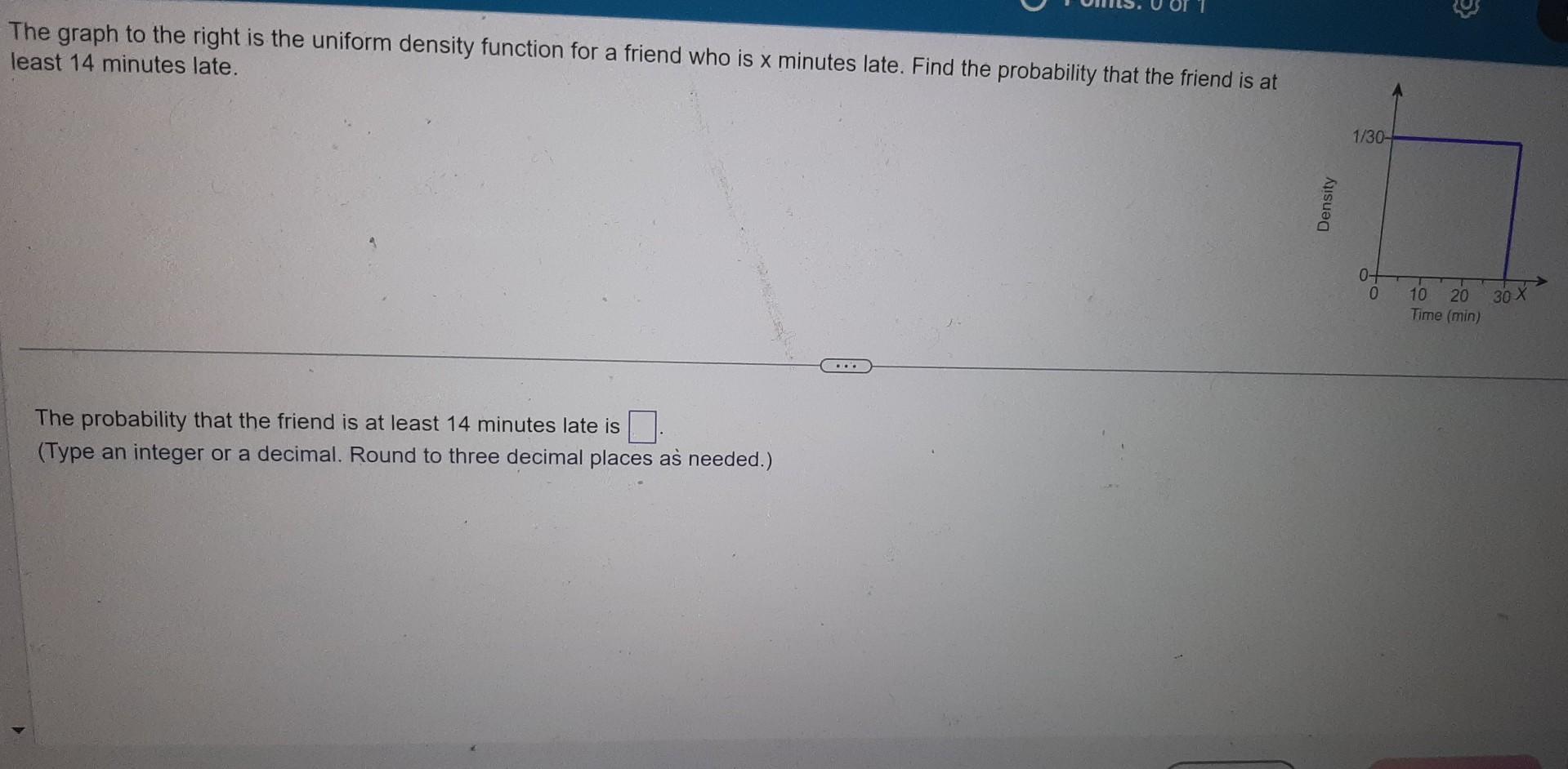 Solved The graph to the right is the uniform density | Chegg.com
