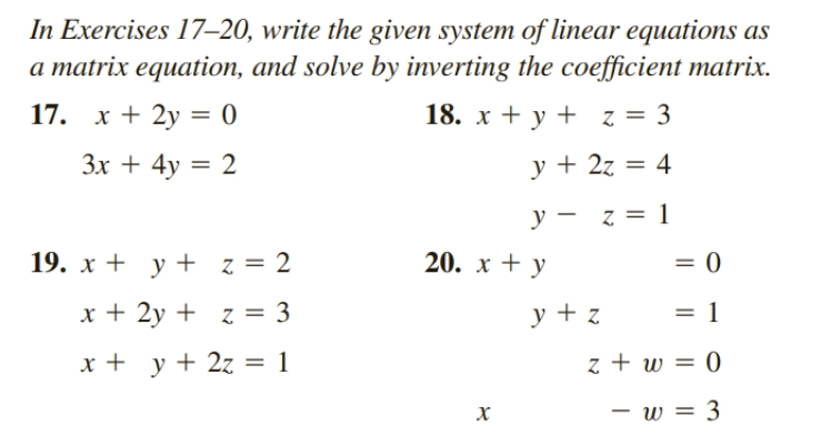 Solved In Exercises 17-20, ﻿write the given system of linear | Chegg.com