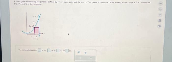 Solved A rectangle is bounded by the parabola defined by | Chegg.com