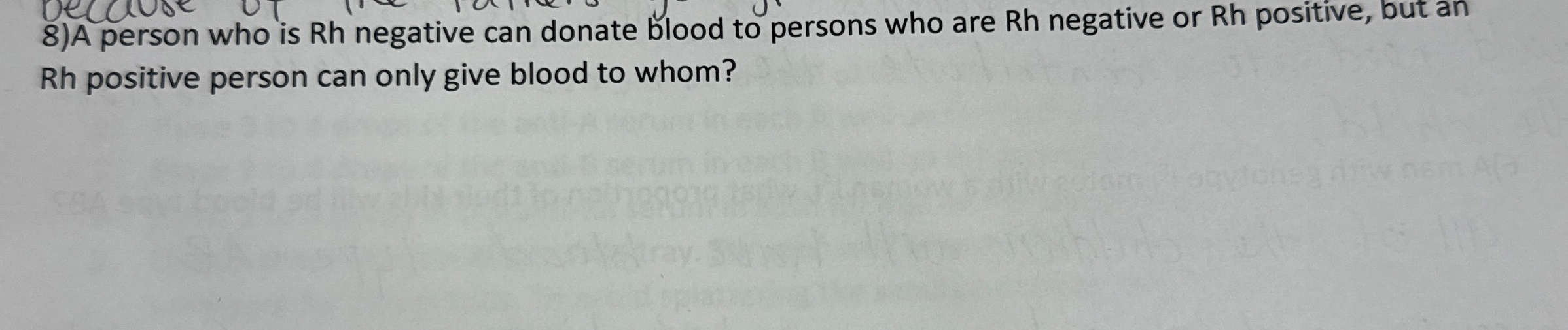 Solved A person who is Rh negative can donate blood to | Chegg.com