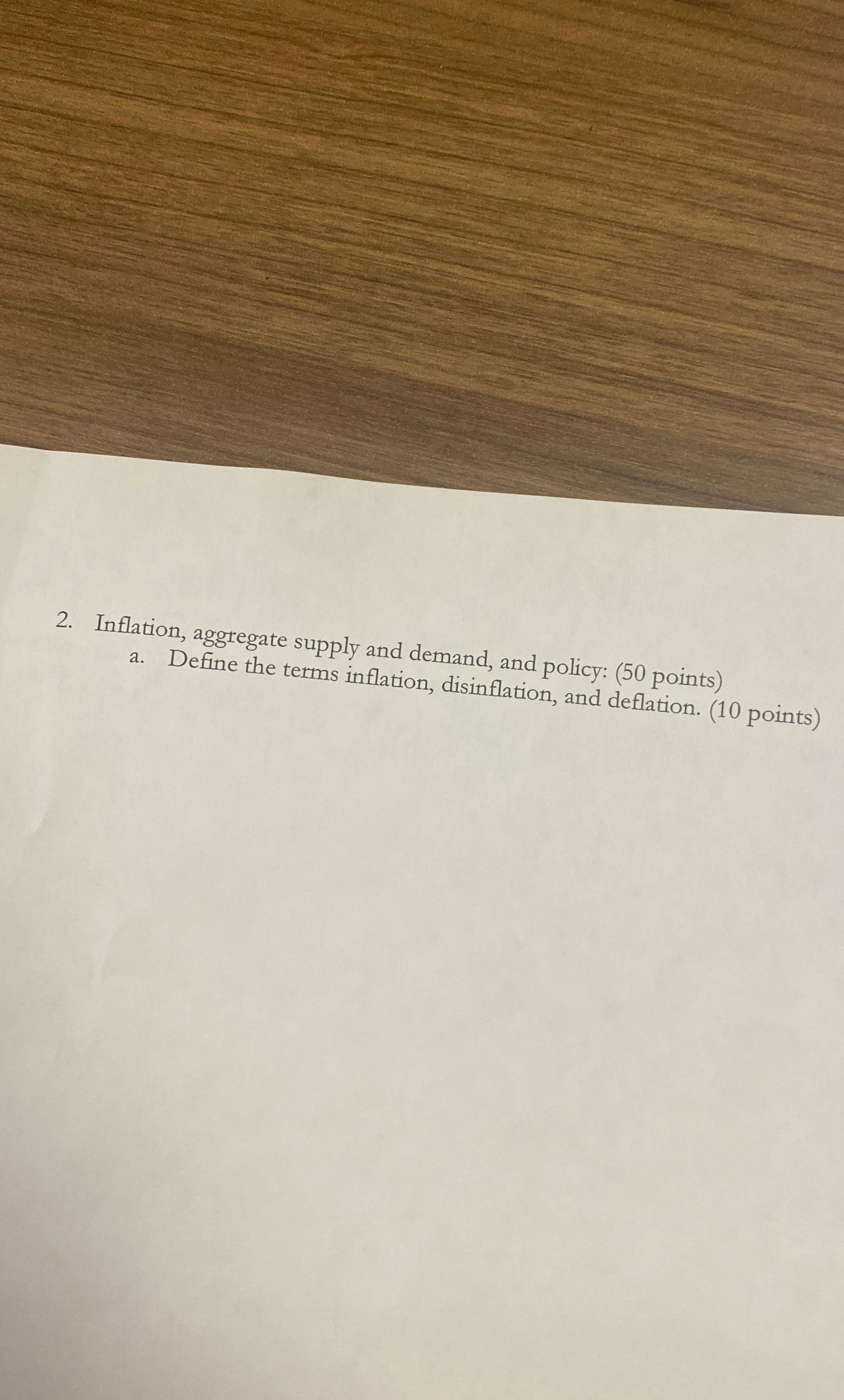 Solved Inflation, aggregate supply and demand, and policy: | Chegg.com