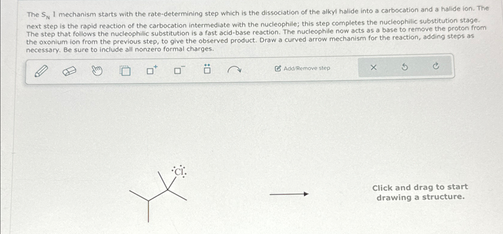 Solved The SN1 ﻿mechanism starts with the rate-determining | Chegg.com