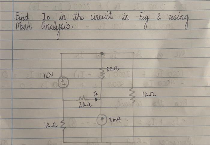 Solved Find Io in the circuit in Eig 2 noing Peah Analyoio. | Chegg.com