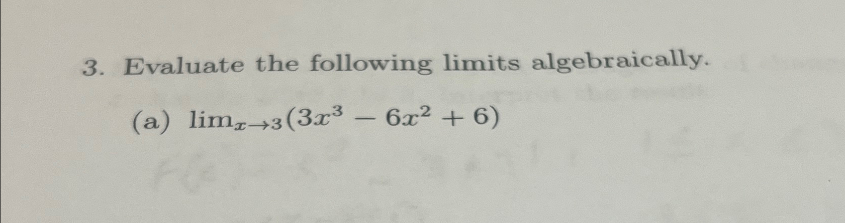 Solved Evaluate the following limits | Chegg.com