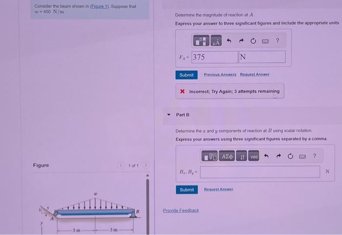 Solved Consider the beam shown in (Figure 1). Suppose that w | Chegg.com