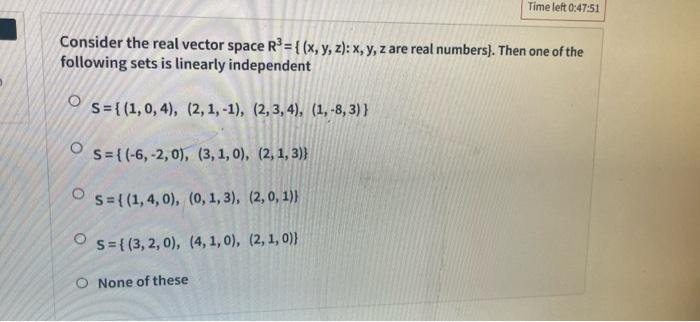Solved Consider the real vector space R3={(x,y,z):x,y,z are | Chegg.com