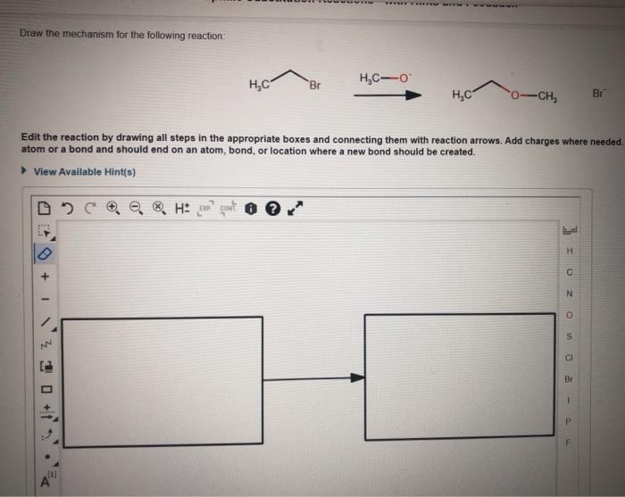 Solved Draw the mechanism for the following reaction н,с Br | Chegg.com
