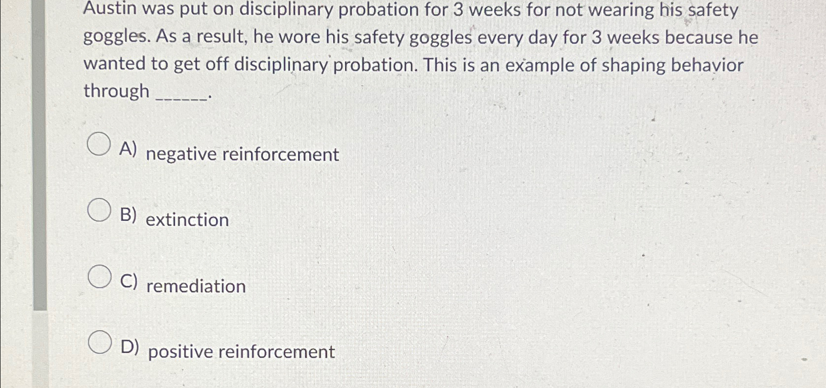 Solved Austin was put on disciplinary probation for 3 ﻿weeks | Chegg.com