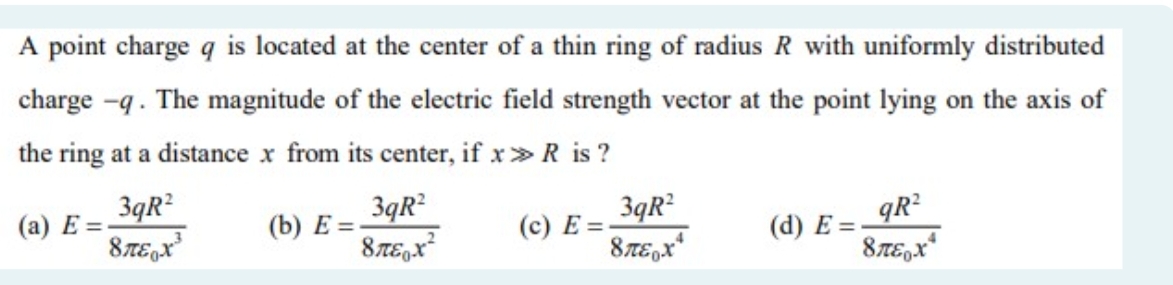 Solved A point charge q ﻿is located at the center of a thin | Chegg.com