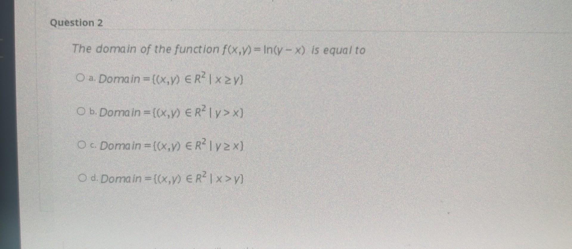 Solved The domain of the function f(x,y)=x2+y2−42 is: Domain | Chegg.com