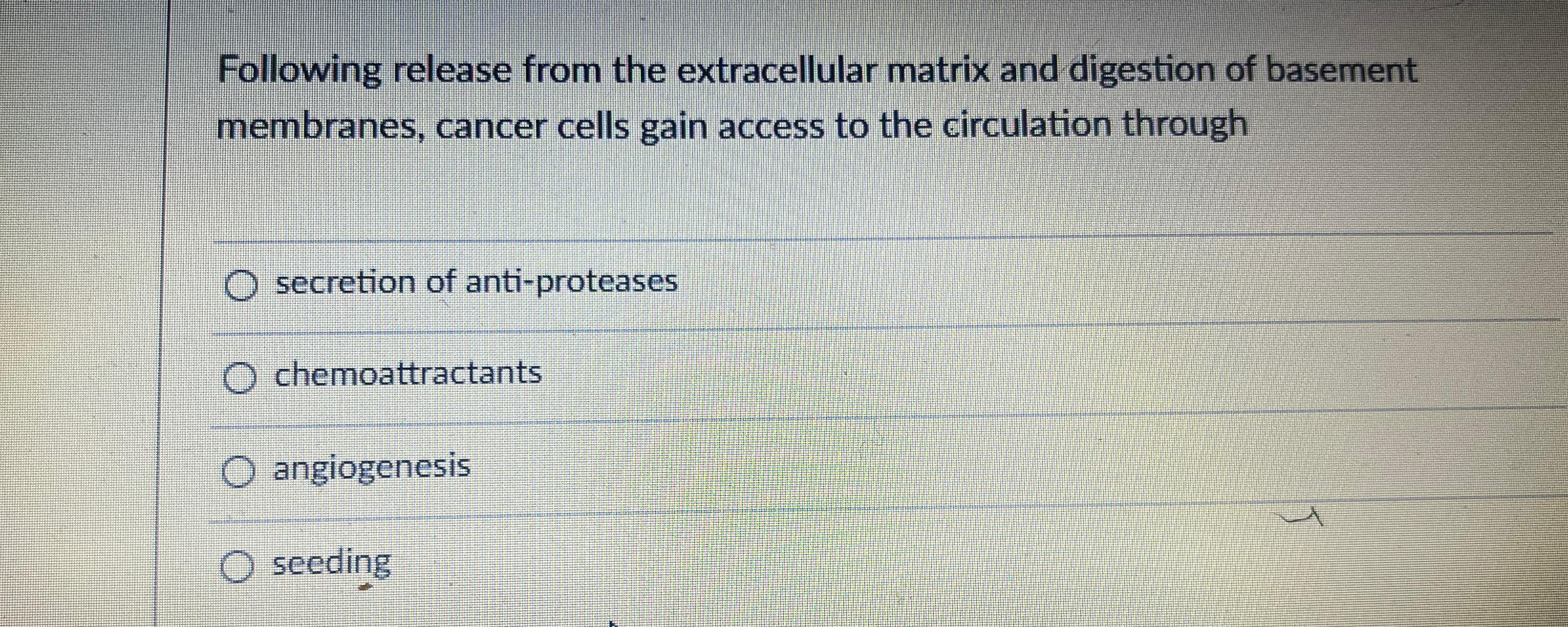 Solved Following release from the extracellular matrix and | Chegg.com