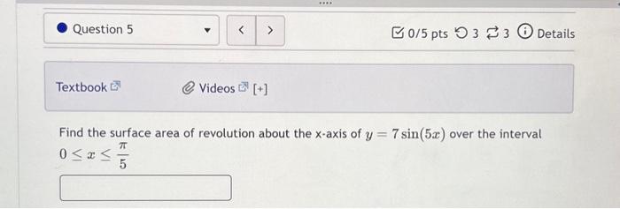Solved Find the surface area of revolution about the x-axis | Chegg.com