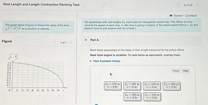 Solved Rest Length and Length Contraction Fanking Task an | Chegg.com