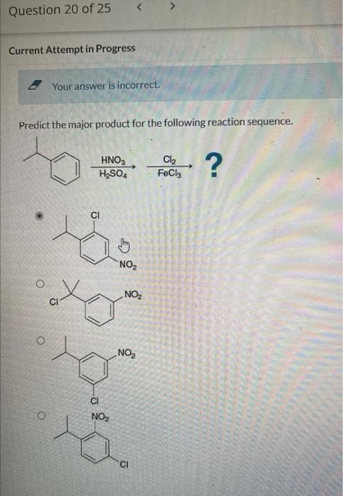 Solved Current Attempt in Progress Your answer is incorrect. | Chegg.com