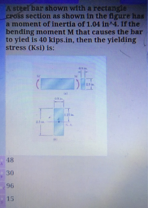 Solved A steel bar shown with a rectangle cross section as | Chegg.com