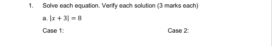 Solved Solve each equation. Verify each solution (3 ﻿marks | Chegg.com