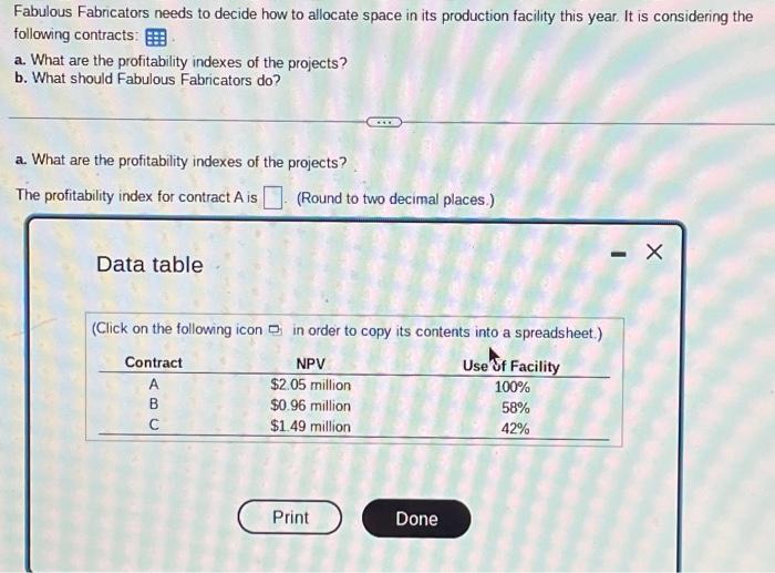 Solved Fabulous Fabricators needs to decide how to allocate | Chegg.com