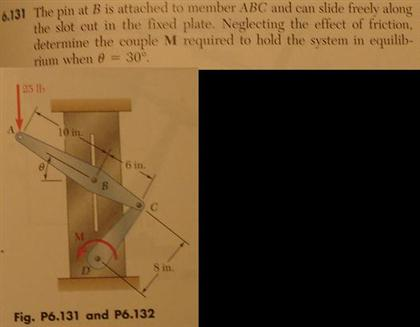 Solved The pin at B is attached to member ABC and can slide | Chegg.com