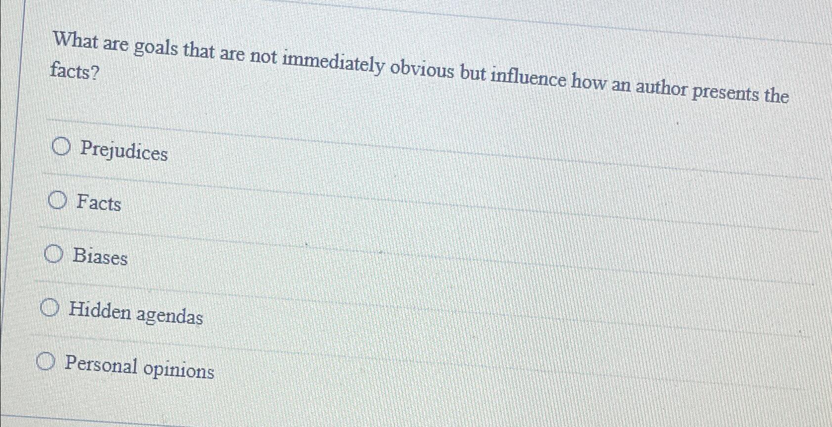 Solved What are goals that are not immediately obvious but | Chegg.com