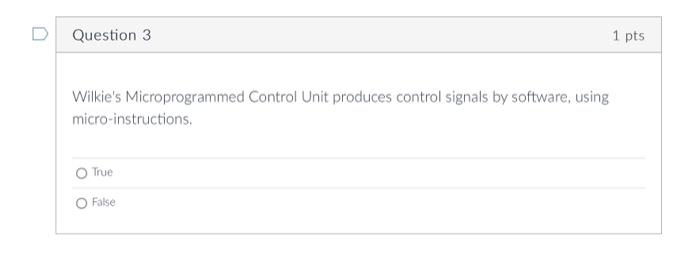 Solved Wilkie's Microprogrammed Control Unit produces | Chegg.com
