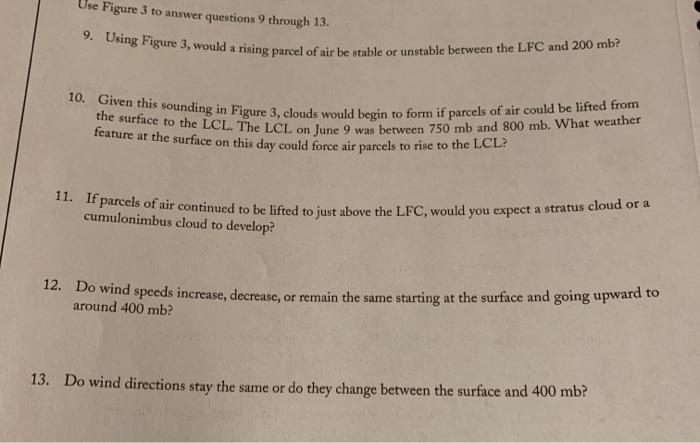 Solved 9. Using Figure 3, would a rising parcel of air be | Chegg.com