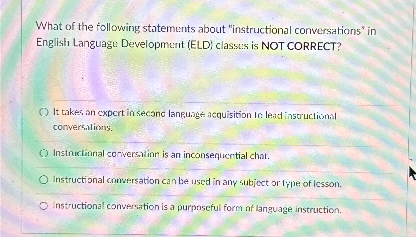 Solved What of the following statements about "instructional | Chegg.com