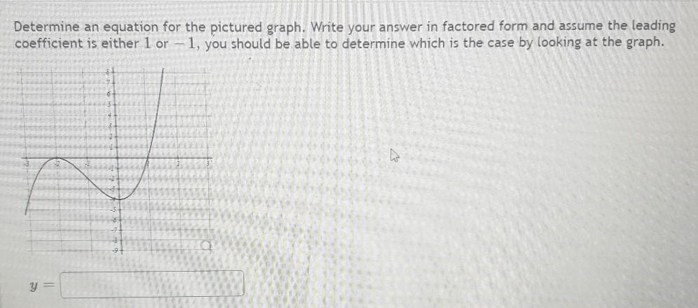 Solved Determine an equation for the pictured graph. Write | Chegg.com