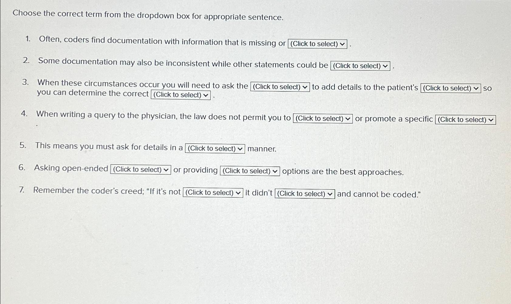 Solved Choose the correct term from the dropdown box for | Chegg.com