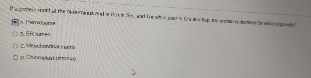 Solved If a protein motif at the N-terminus end is rich in | Chegg.com