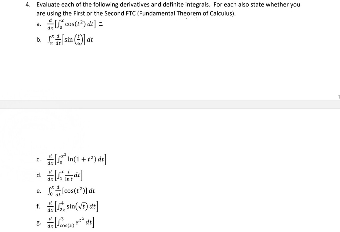 Solved Evaluate each of the following derivatives and | Chegg.com