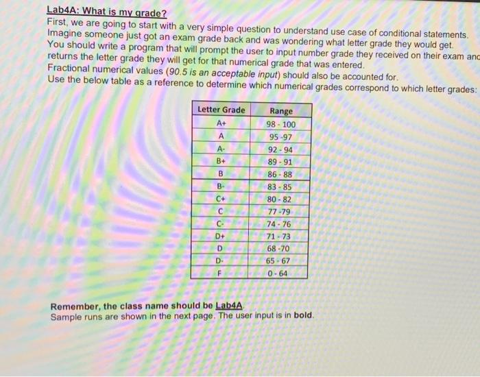 Solved Lab4A What Is My Grade First We Are Going To Start Chegg