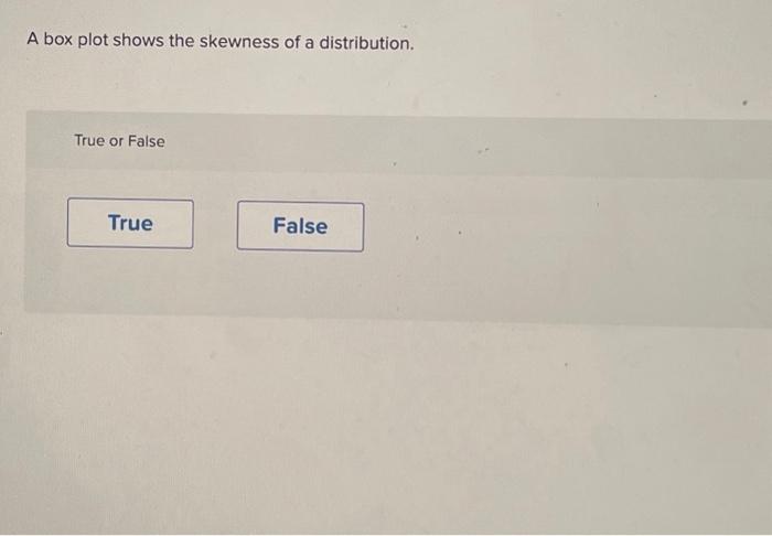 Solved A Box Plot Shows The Skewness Of A Distribution True 1054