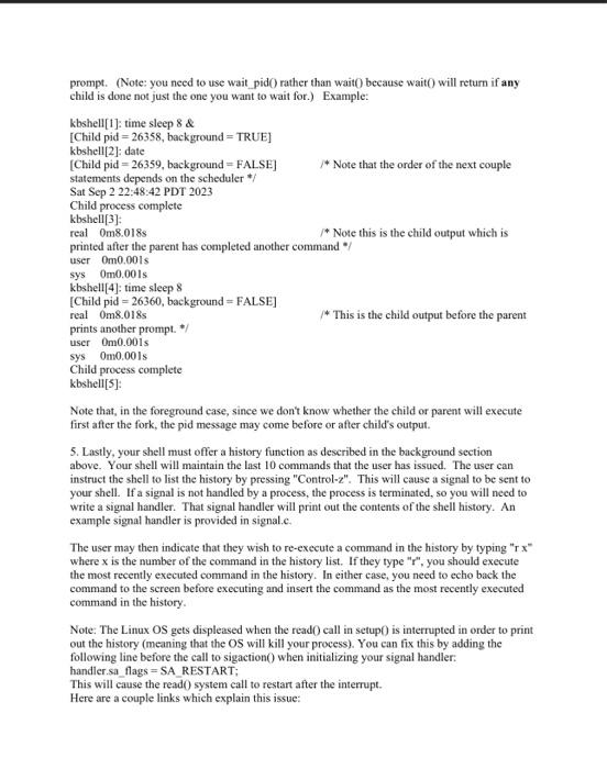Solved A shell is a command line interpreter which often has | Chegg.com