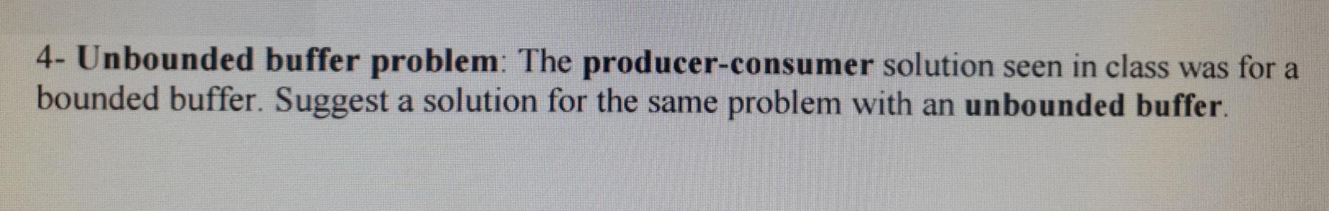 Solved implement (Unbounded Buffer) solution in java | Chegg.com