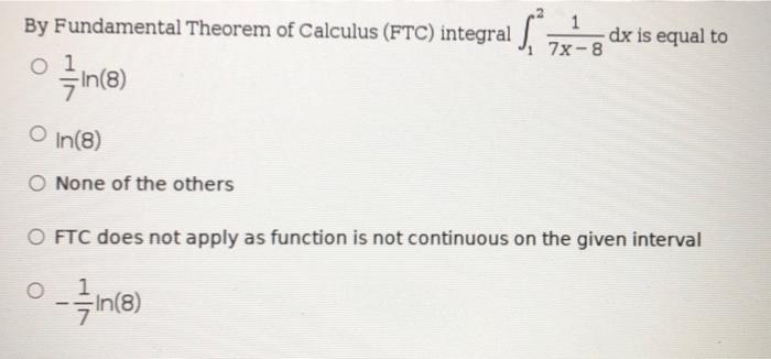 Solved ) By Fundamental Theorem of Calculus (FTC) integral | | Chegg.com