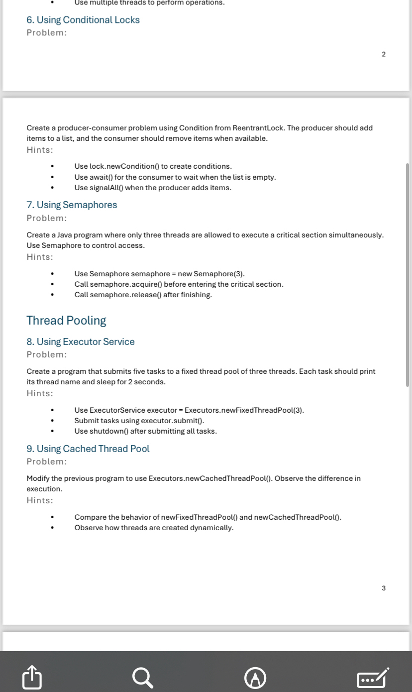 Solved Use multiple threads to perform operations.6. ﻿Using | Chegg.com