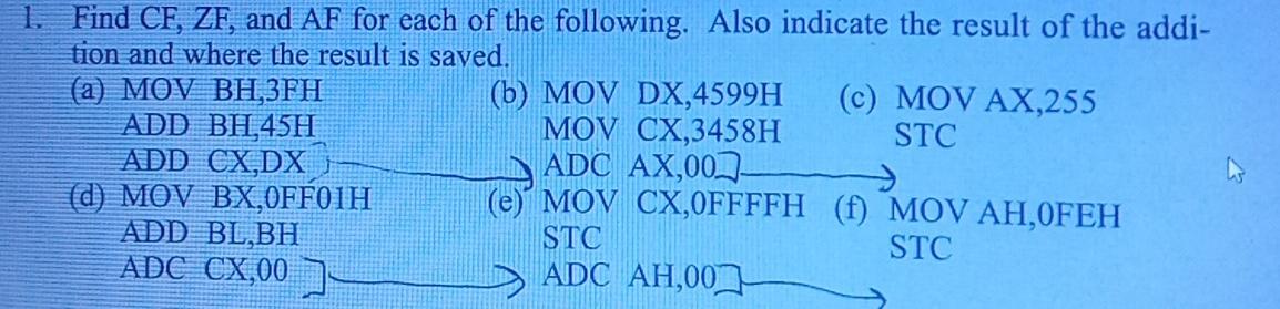 Solved Find CF,ZF, ﻿and AF ﻿for each of the following. Also | Chegg.com
