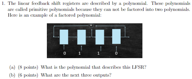 Solved The linear feedback shift registers are described by | Chegg.com