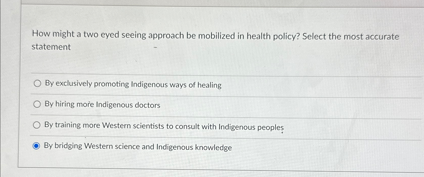 Solved How might a two eyed seeing approach be mobilized in | Chegg.com