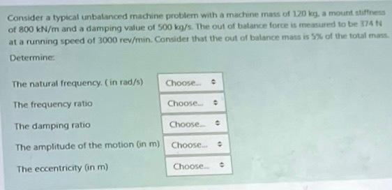 Solved Consider a typical unbalanced machine problem with a | Chegg.com