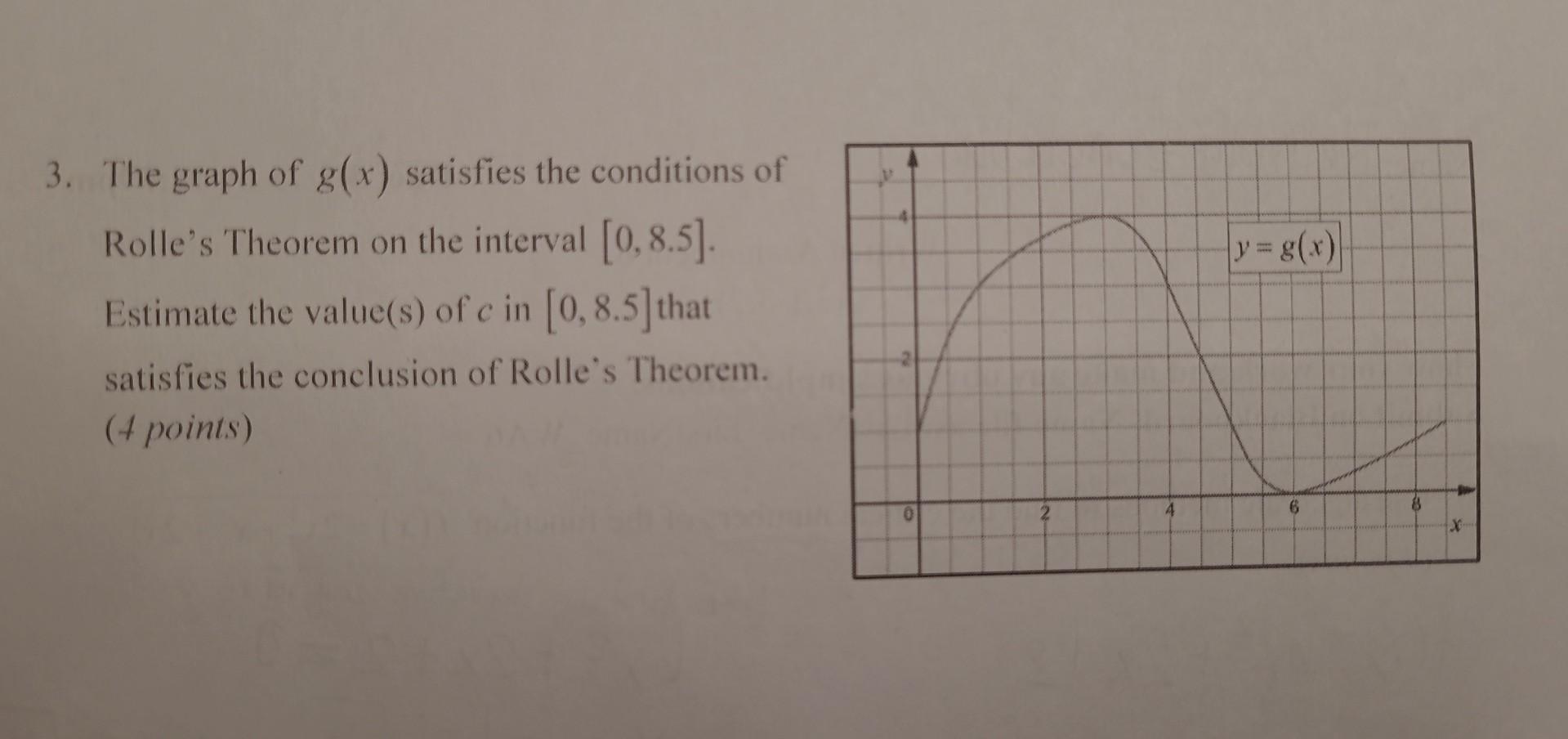 3. The graph of g(x) satisfies the conditions of | Chegg.com