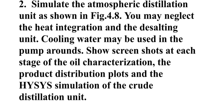 2. Simulate the atmospheric distillation unit as | Chegg.com