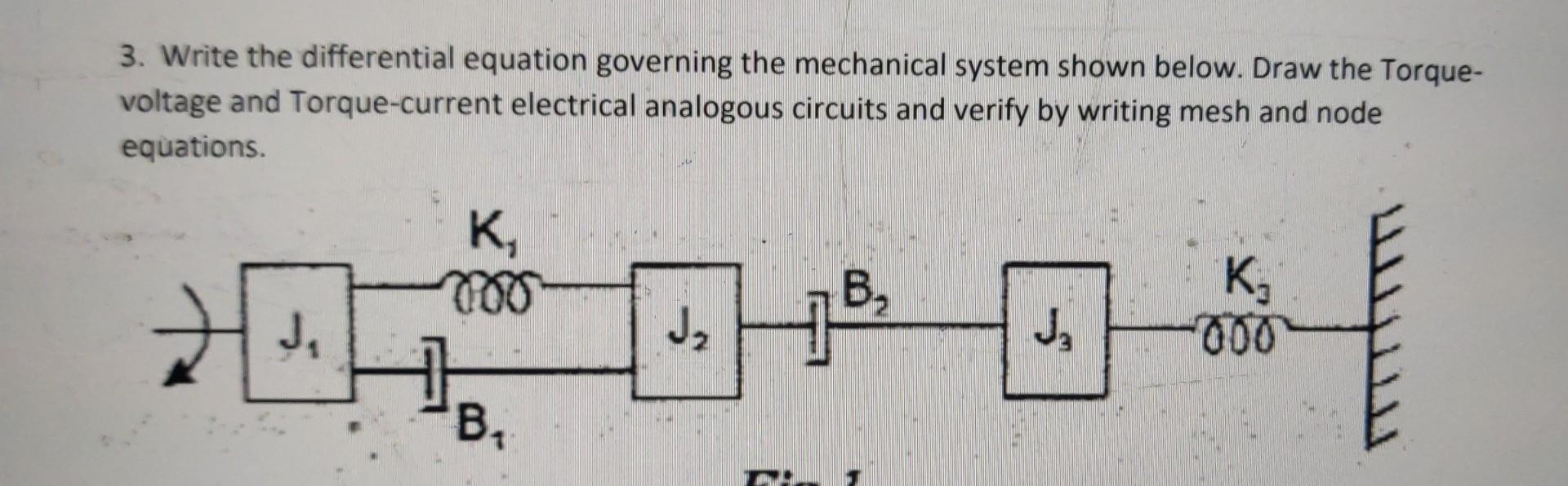 Solved 3. Write the differential equation governing the | Chegg.com