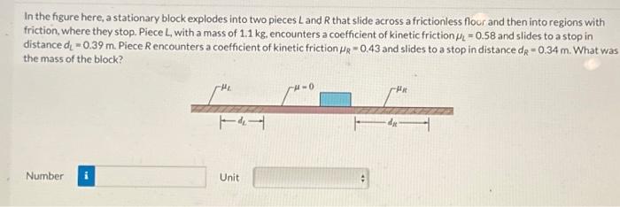 Solved In the figure here, a stationary block explodes into | Chegg.com