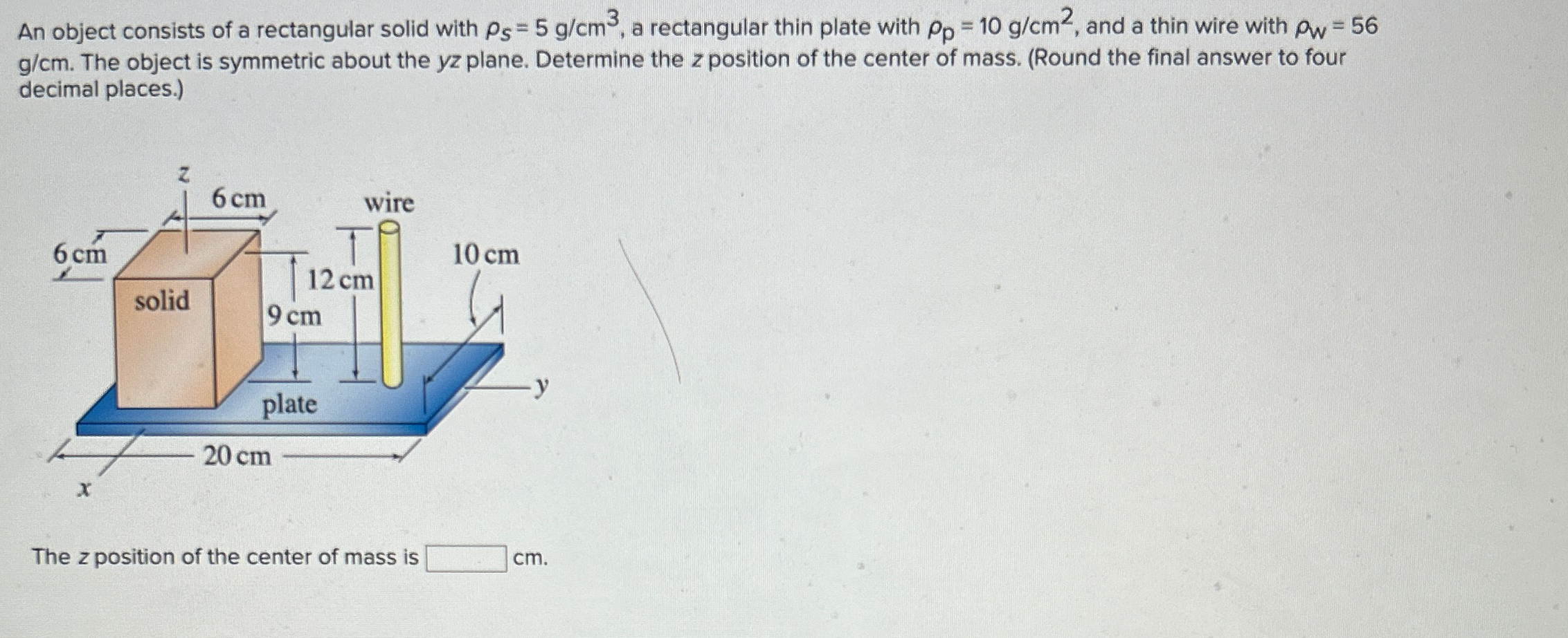 Solved An object consists of a rectangular solid with | Chegg.com