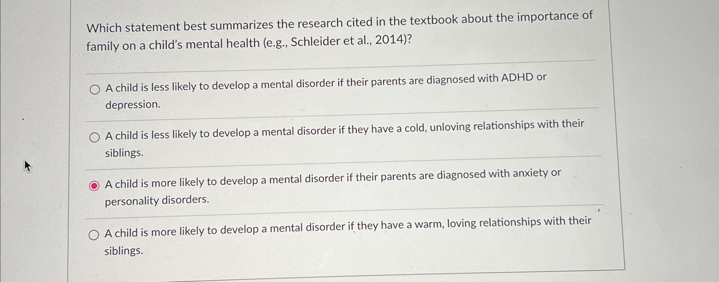 Solved Which statement best summarizes the research cited in | Chegg.com