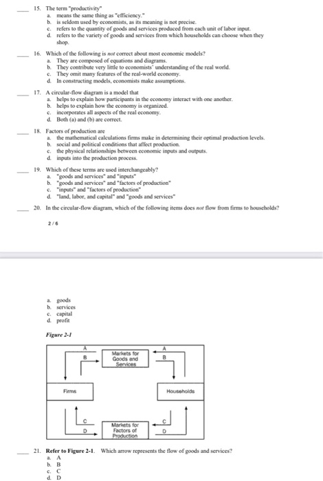 Solved 15. The term "productivity" a means the same thing as | Chegg.com