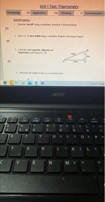 Solved 1. Calculate tan 60∘ ining a calculuter. Round io 4 | Chegg.com