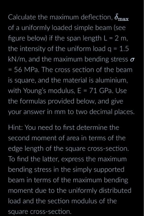 Solved v= deflection in the y direction (positive upward) | Chegg.com