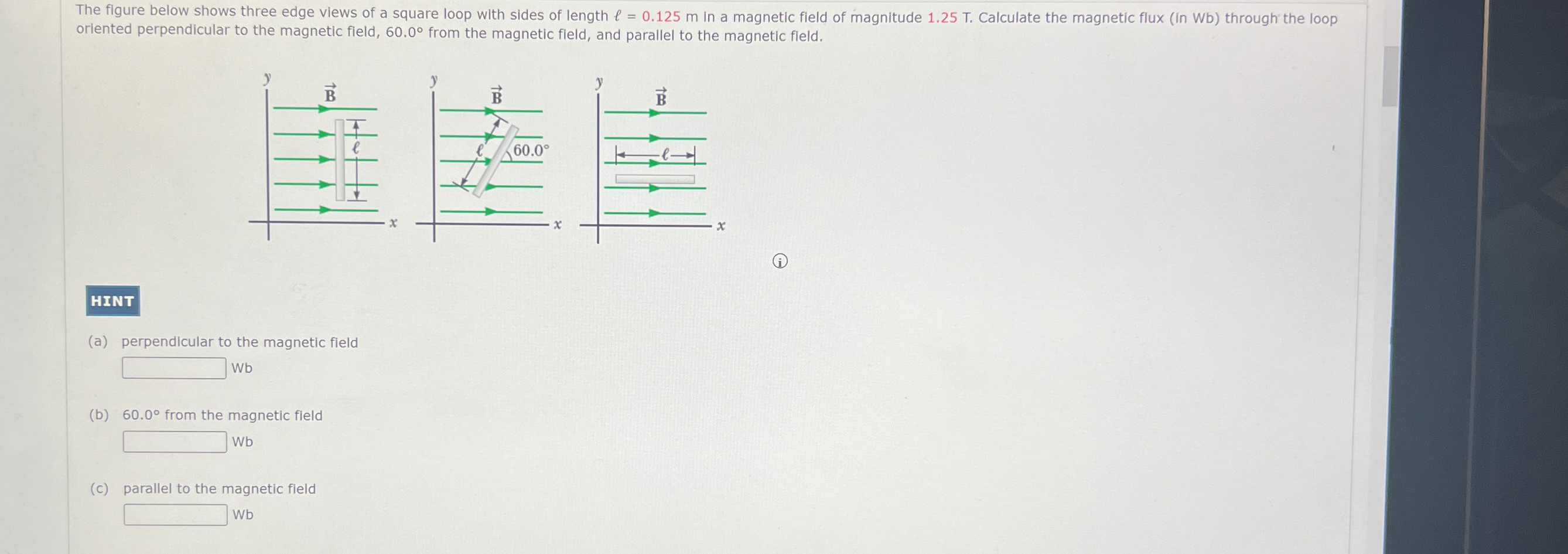 Solved The figure below shows three edge views of a square | Chegg.com